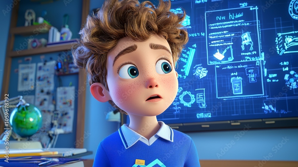 Interactive digital smartboard displaying a coding exercise, student ...