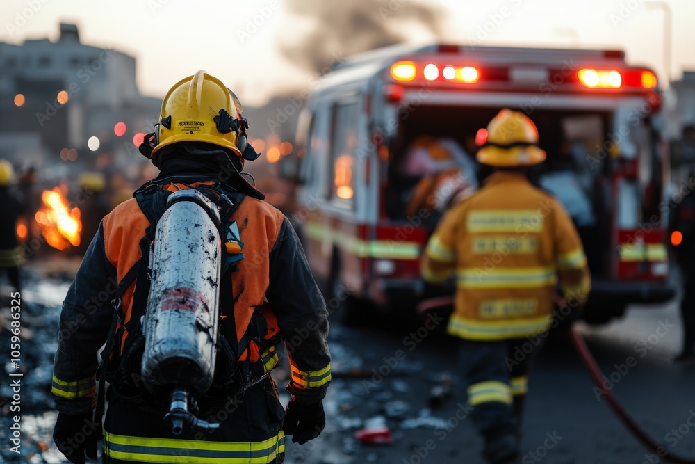 Trained firefighters handle a fire emergency with urgency and precision ...