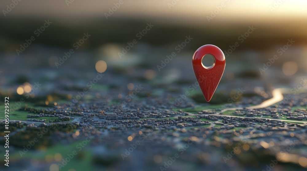 Red Location Pin on a Map for Navigation and Geolocation Stock Photo ...