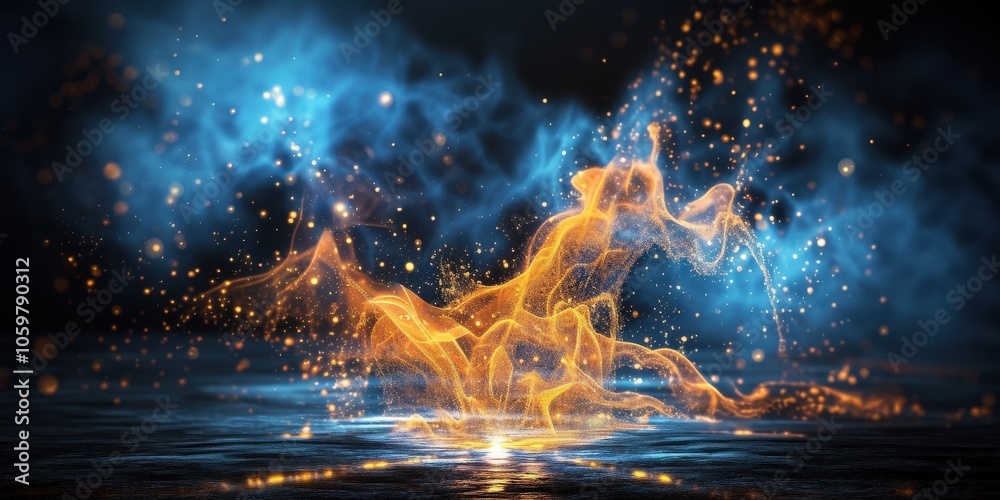 Dynamic Fire and Water Horse in Motion: Stunning Mythical Creature Art ...