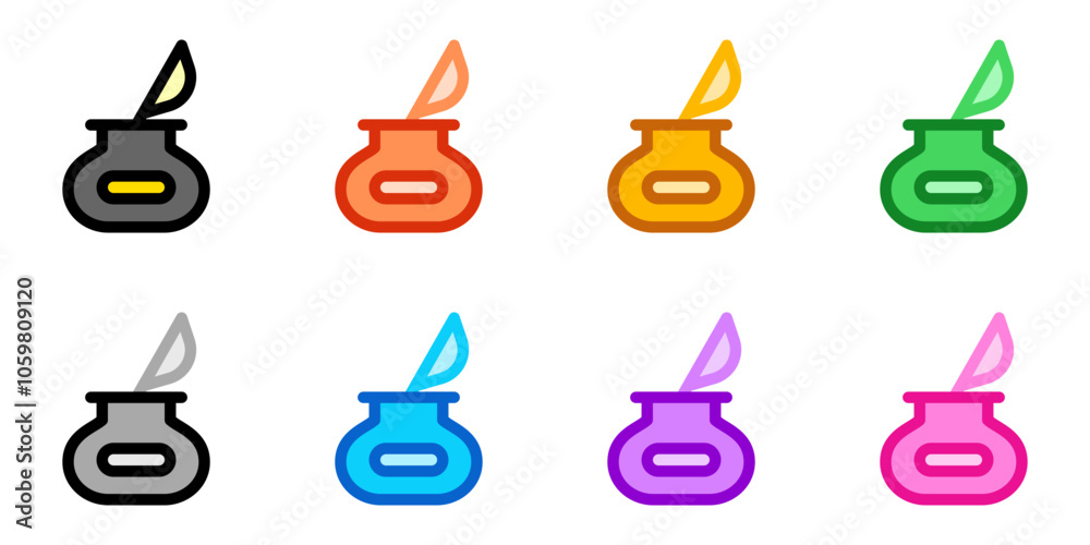 Editable quill, ink pot vector icon. Part of a big icon set family ...