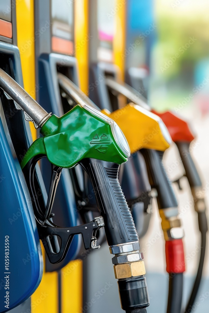 Gas station with clear signage and fuel options displayed on the pump ...