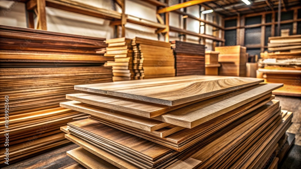 Macro Photography of Wood Veneer Sheets in a Carpentry Workshop ...