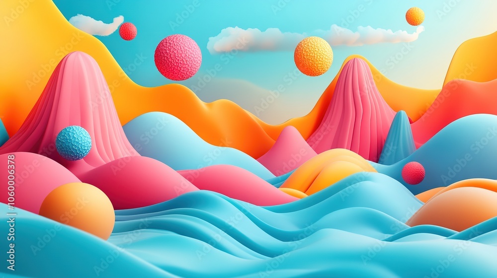 Bright and engaging 3D vector illustrations for use in animations and ...