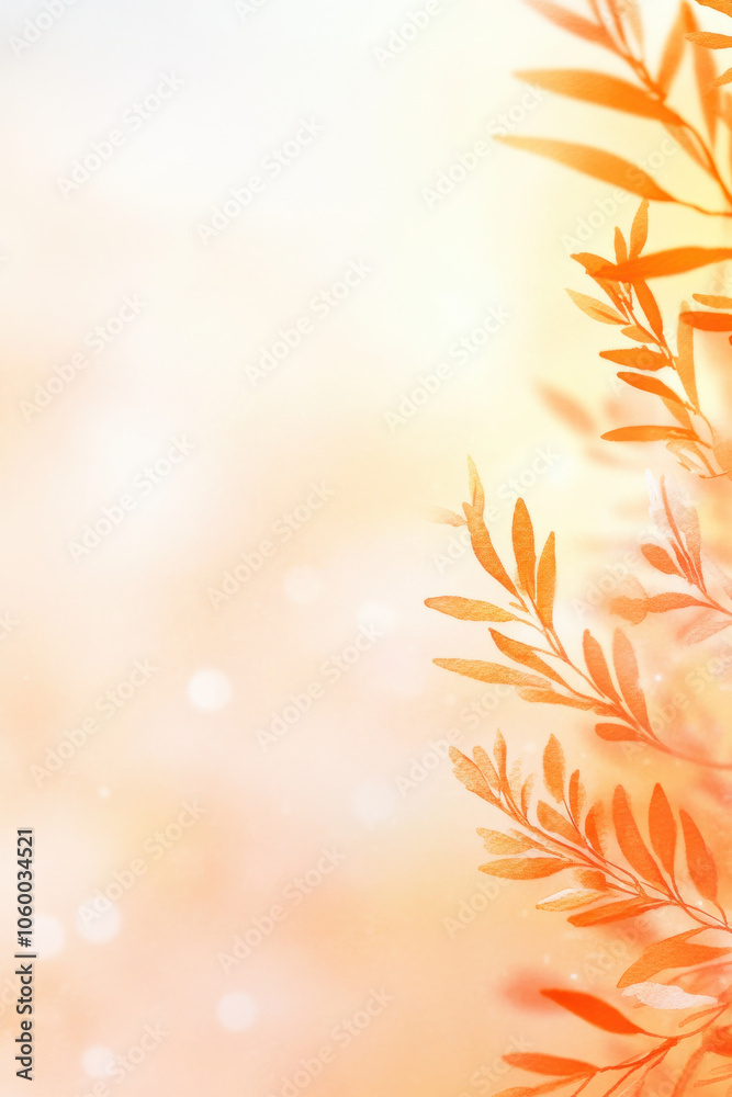 soft, warm background featuring delicate orange leaves, creating serene ...
