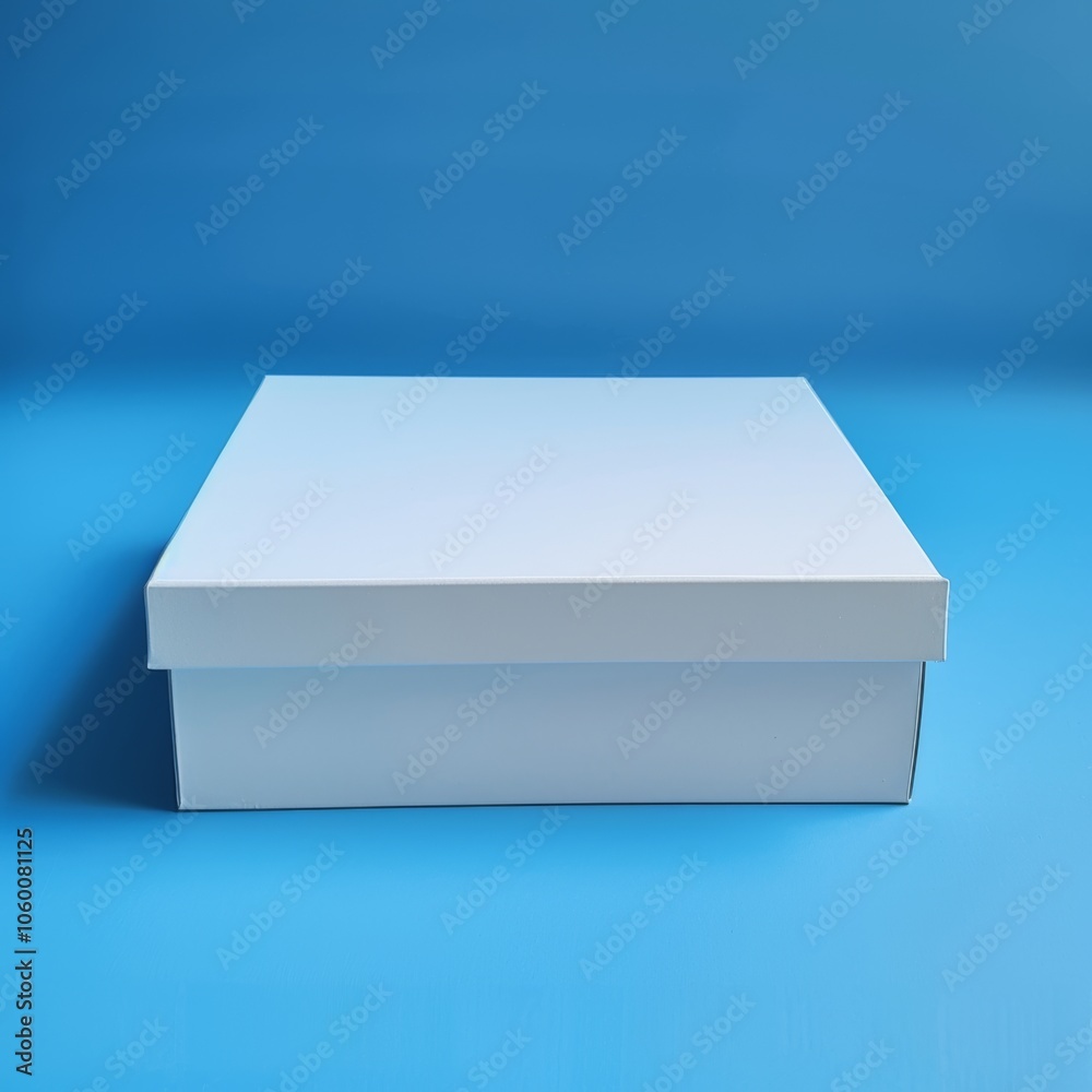 White Craft Box with Blue Background, Low Angle View, Potential usecase ...