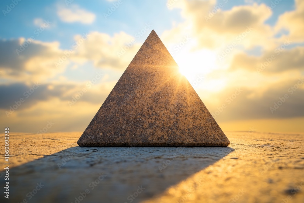Foto de Triangular pyramid viewed from an angle exploring slant height ...