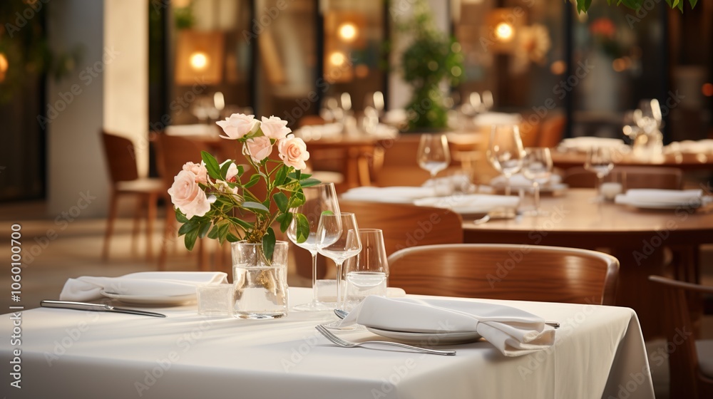 The elegant dining background in the restaurant is a sight to behold ...