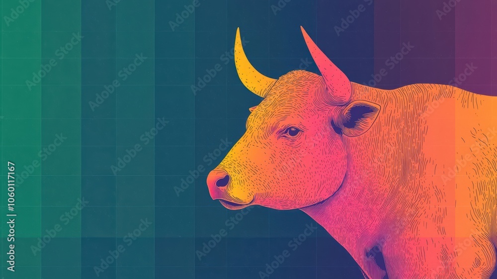 Abstract chart illustrating bullish market strategy, futuristic style ...