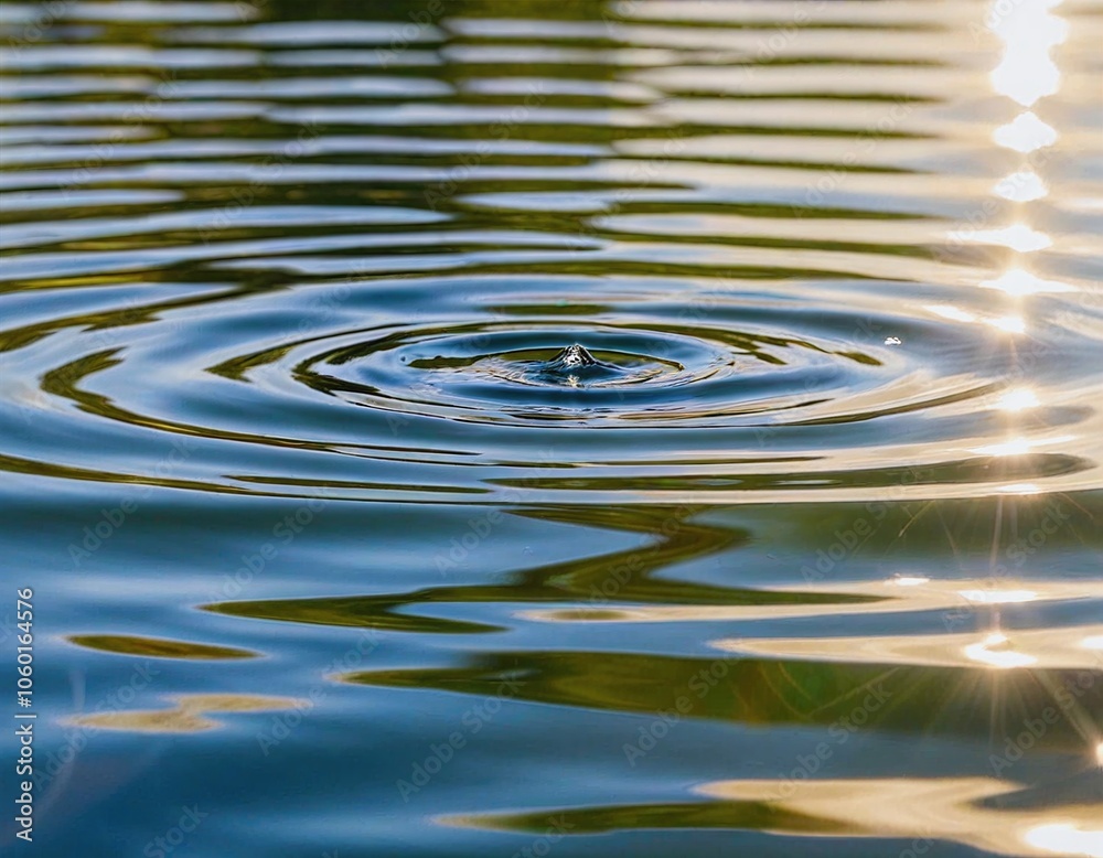 Photo & Art Print A drop of water falls into a body of water, creating a ripple effect, Sergey