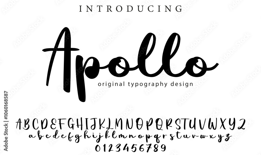 Apollo Font Stylish brush painted an uppercase vector letters, alphabet ...