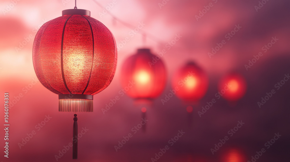 Red lanterns create warm and inviting atmosphere, perfect for ...