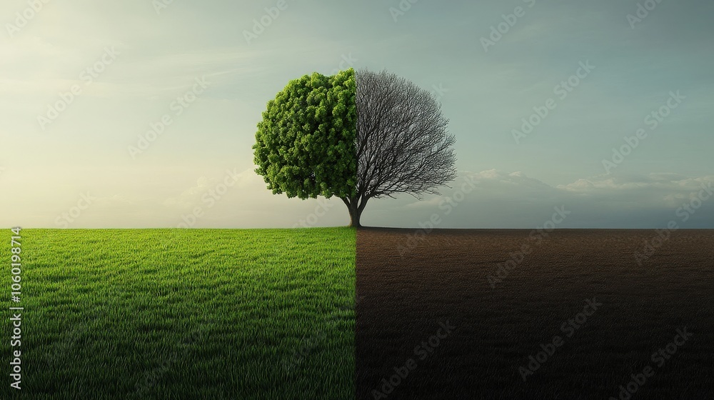 Nature depicts the contrast between vibrant life and stark barrenness ...