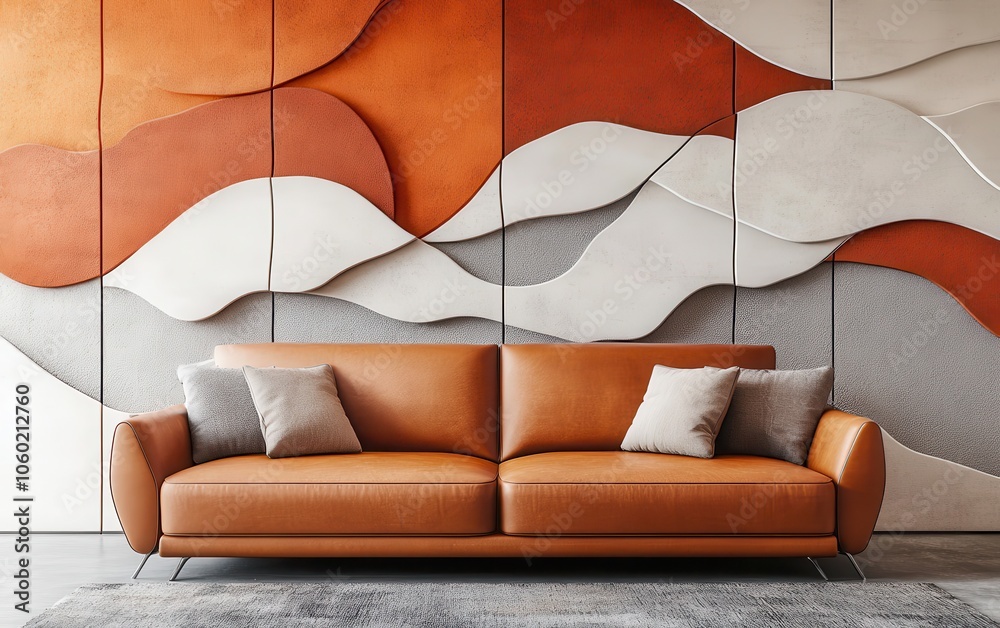 A vibrant 3D representation of modern interior design featuring ...