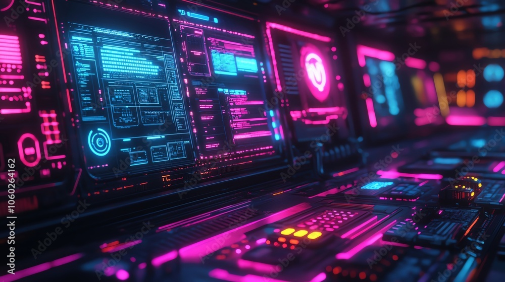 Cyber lockpick, digital hacking device, neon accents, futuristic tech ...