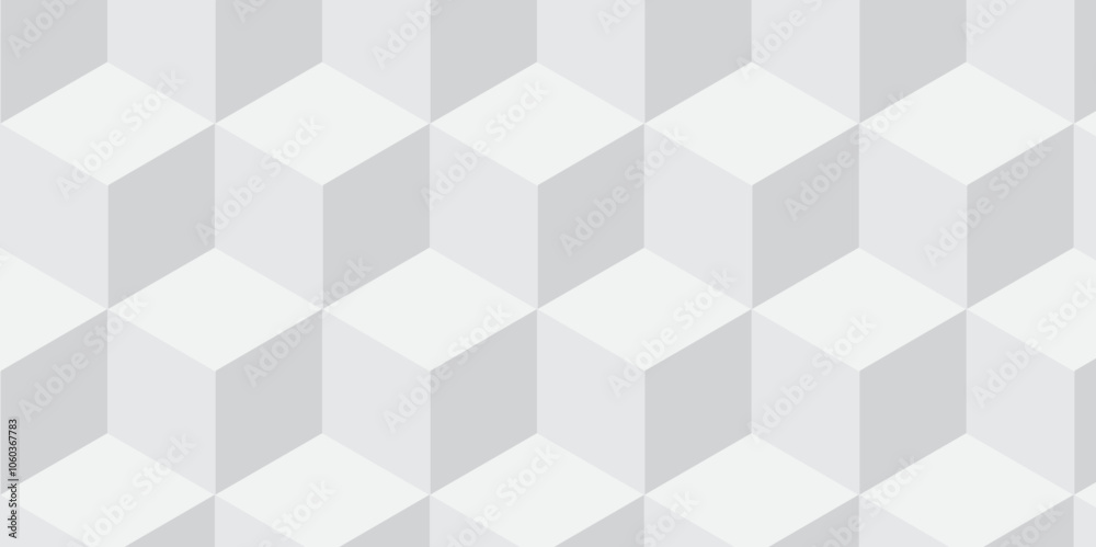 Seamless white geometric cube creative concept triangle overlapping ...