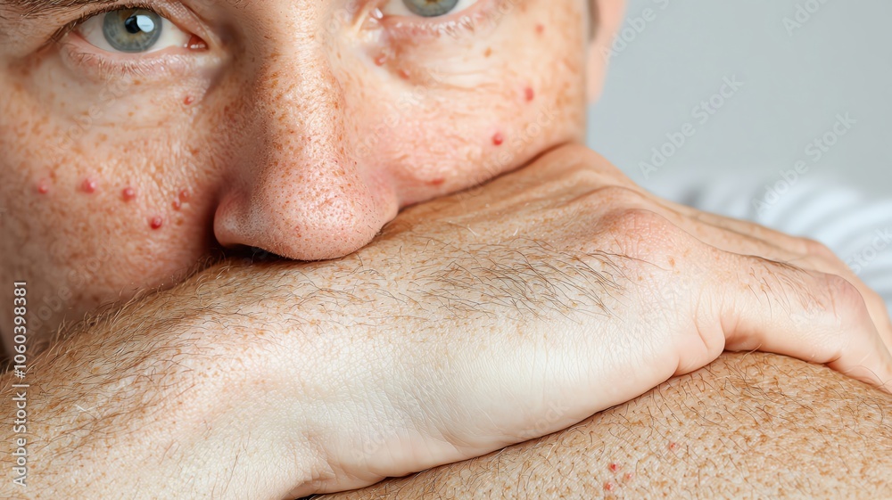 Zoomin on a person with keratosis pilaris on the arms, showing tiny red ...