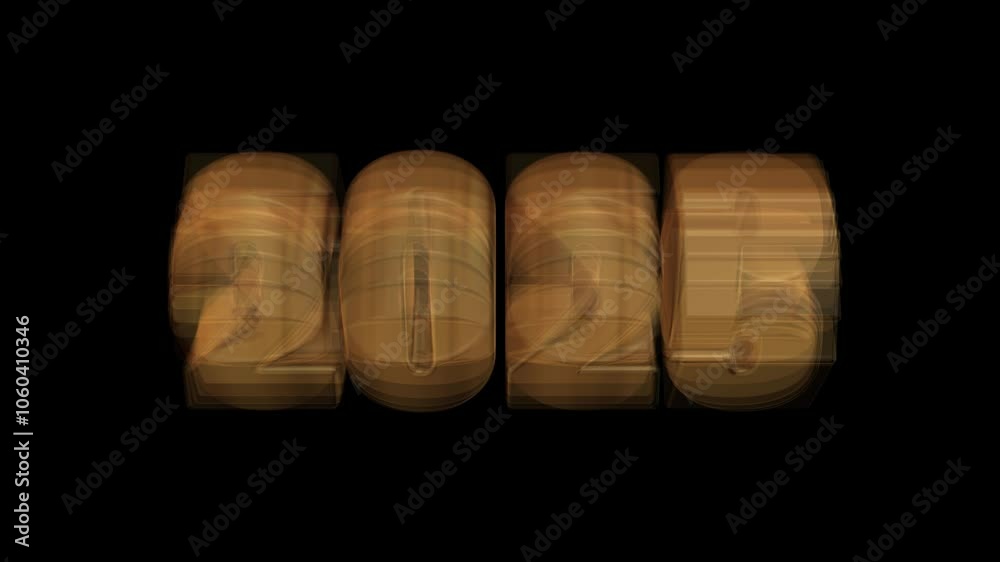 Golden 3D numbers for Happy New Year 2025 green screen chroma key. Gold ...
