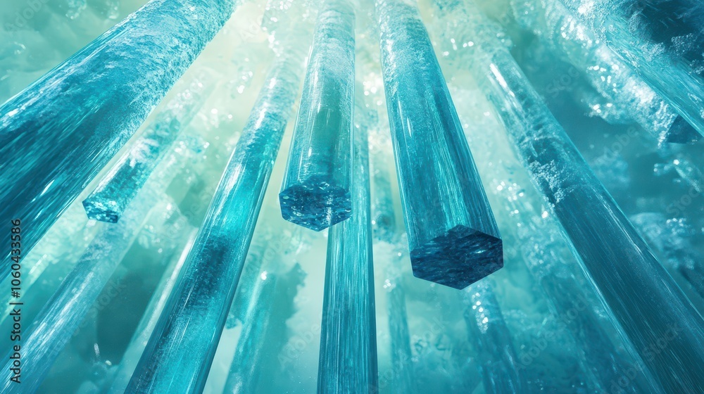 Suspended Water Columns in Turquoise Hues: Zero-Gravity Droplet ...