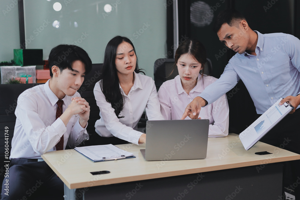 Frustrated upset multiracial business team people sad with bad work ...