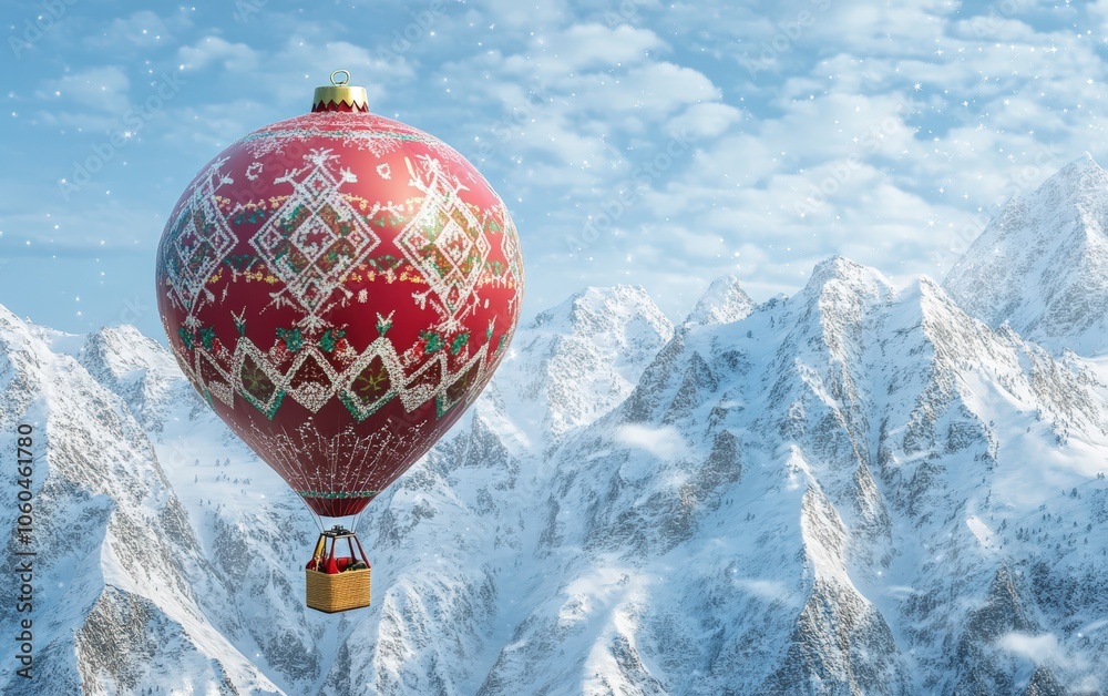 Festive Hot Air Balloon A holiday hot air balloon decorated like a ...