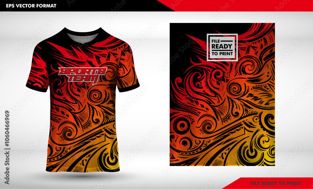 fire flame pattern classic root sublimation jersey design seamless ...