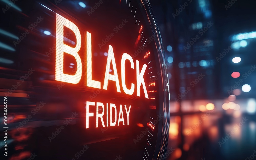 Black Friday with Countdown Clock "BLACK FRIDAY" text next to a ...
