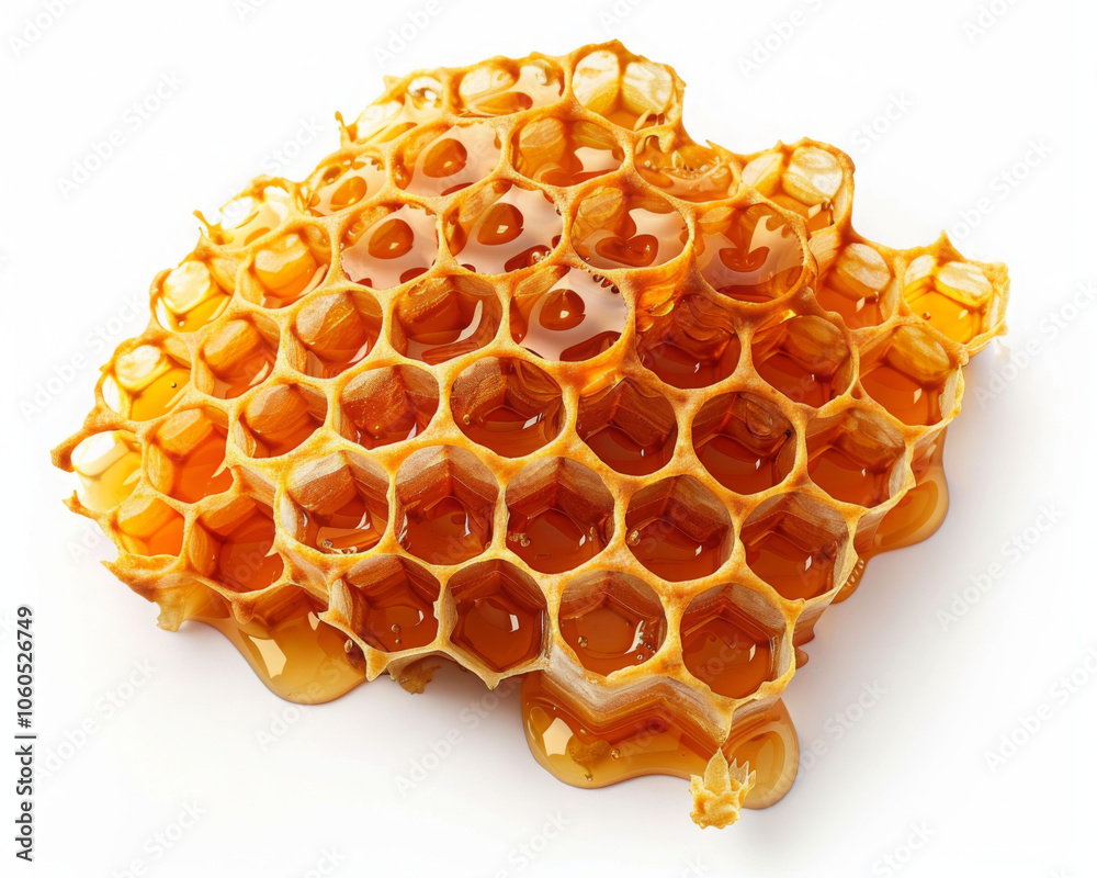 Honeycomb is natural structure made of hexagonal cells filled with ...