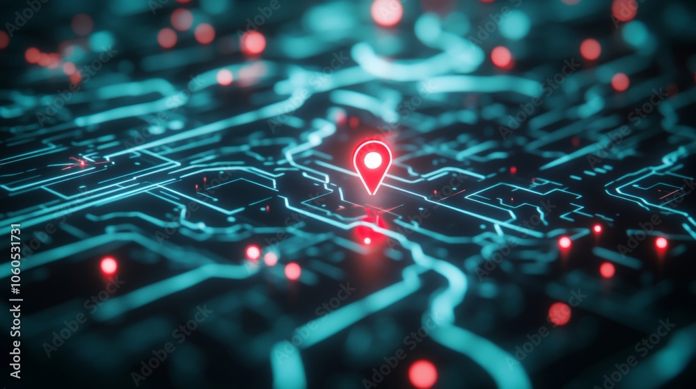 Interactive digital map with marked locations for GPS and navigation ...