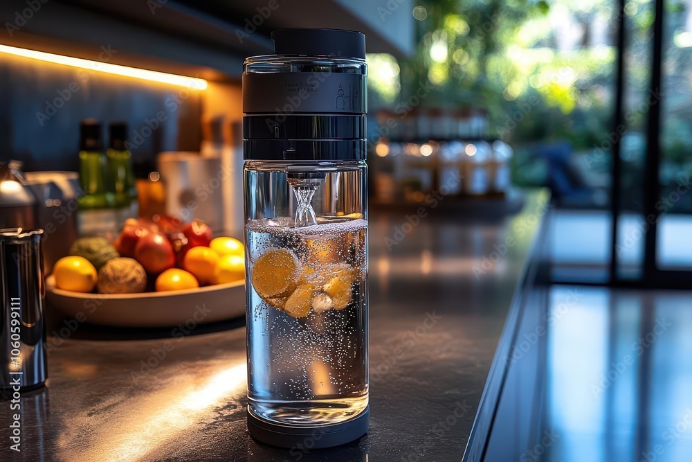 advanced water purification technology depicted through a sleek ...