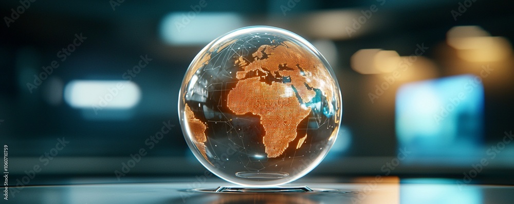 Futuristic Cyber Globe with Holographic Patterns - Sci-Fi Planet Design ...
