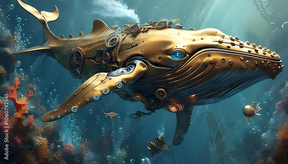 Steampunk Leviathan - A Mechanical Marvel of the Deep - Generative AI ...