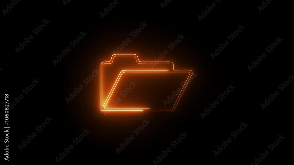 Glowing neon file folder sign. Glowing neon Folder icon isolated on ... Glowing neon file folder sign. Glowing neon Folder icon isolated on ...