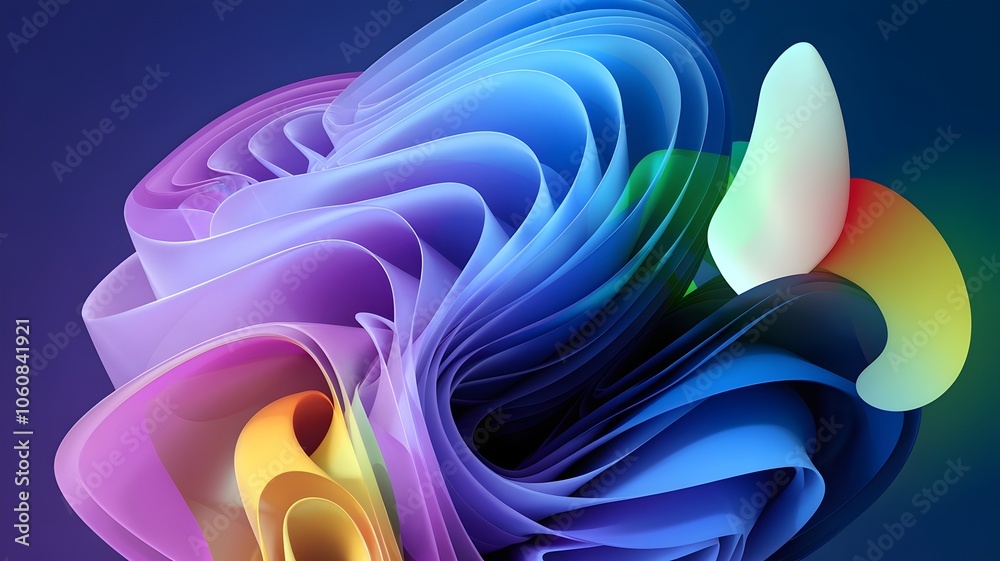 Overlapping transparent layers in multiple colors with white and black ...