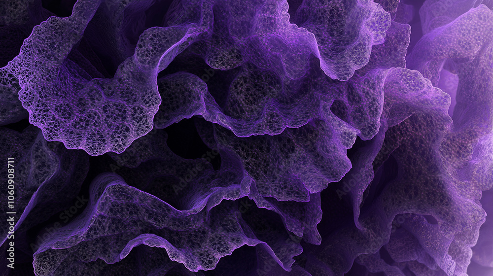 Abstract Fractal Patterns in Shades of Purple and Black with Crisp ...