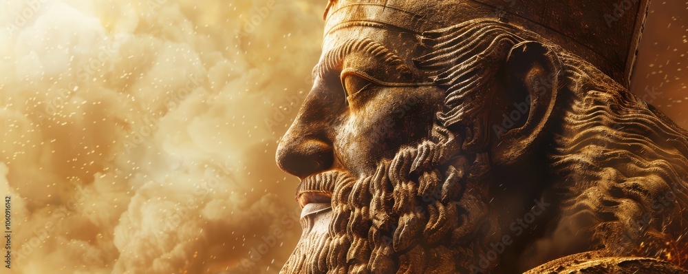 Detailed relief of Gilgamesh, the legendary Sumerian demigod, from ...