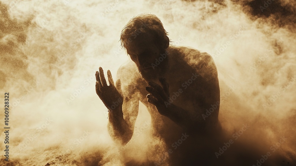 The Bible, the Book of Being, God creates man from the dust of the ...