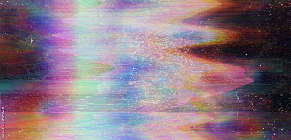 Digitally distorted video signal with light leaks and irregularities ...