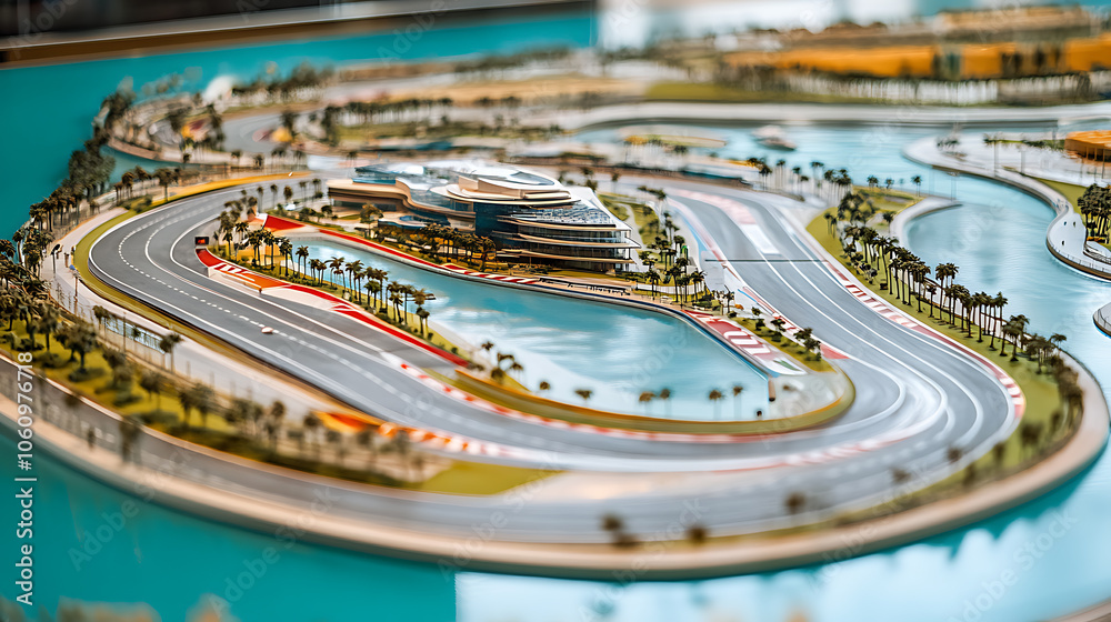 The Formula One racing track map of Yas Marina Circuit in Abu Dhabi ...