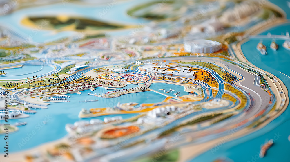 The Formula One racing track map of Yas Marina Circuit in Abu Dhabi ...