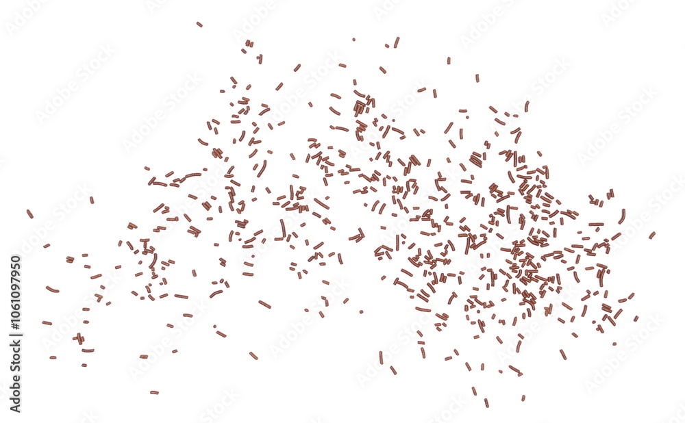 Chocolate sprinkles, granules isolated on white background and texture ...