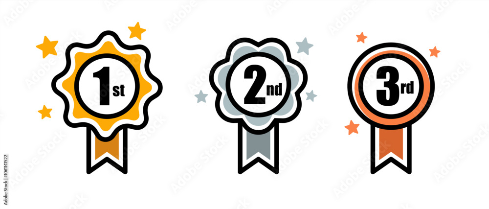 1st 2nd 3rd medal first place second third award winner badge guarantee ...