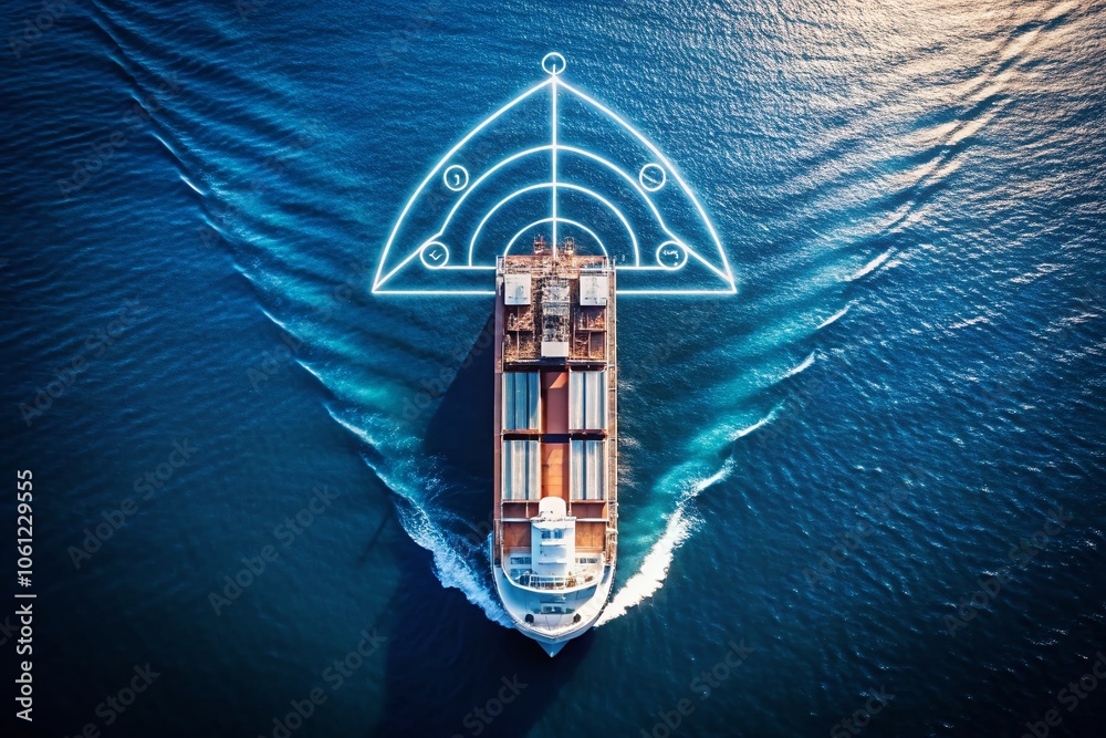 Ship Icon Vector Illustration - Outline Sea Transport for Drone ...