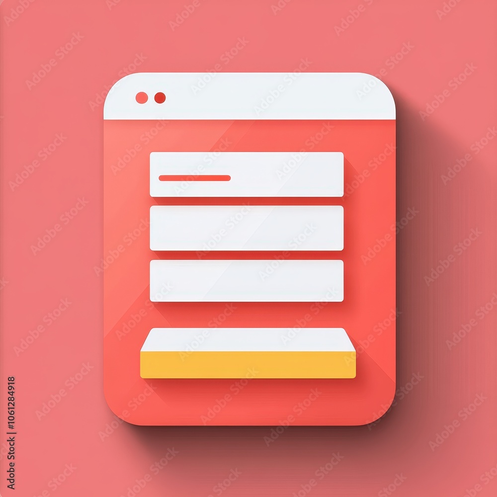 This stock image showcases a simple app icon concept design, featuring ...