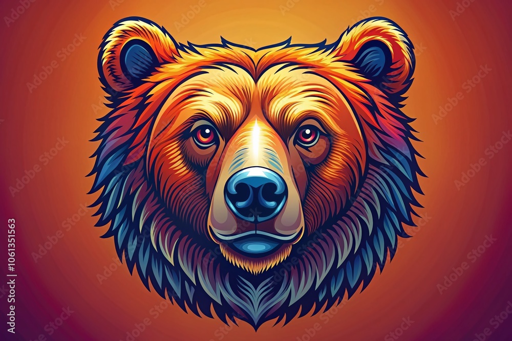 Bear Head Logo Design - Vector Illustration for Emblems and Branding ...