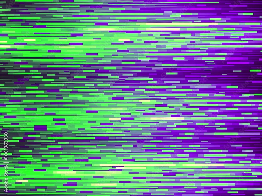 A glitchy, pixelated background of distorted digital noise in neon ...