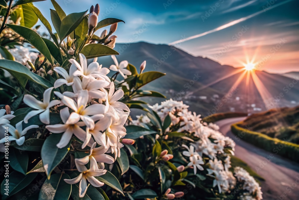 Elegant Jasmine Flowers in Serene Landscape Photography – Captivating ...