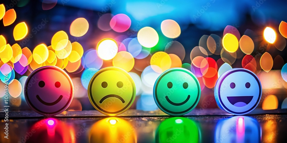 Emotional Mood Scale Emoji Customer Satisfaction Indicator with ...