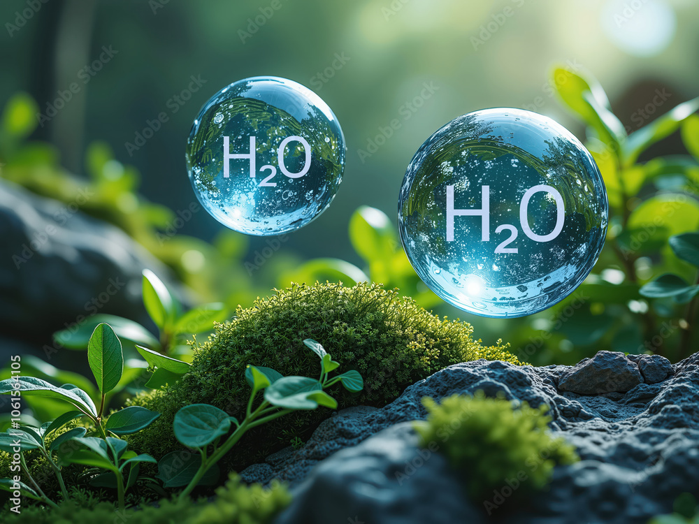Water or Hydrogen Dioxide Molecule Structure in Ecosystem ...