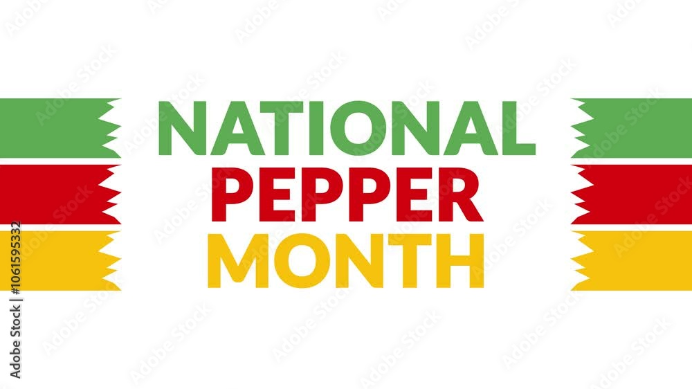 National Pepper Month In and Out text from split line animation on a ...